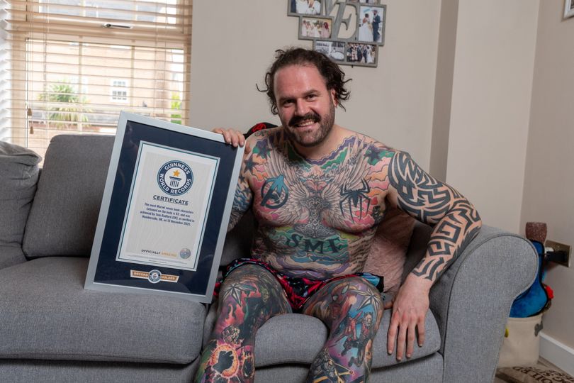 Comic superfan breaks world record for Marvel tattoos - and he wants ...