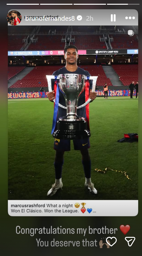 Bruno Fernandes sends message to 'brother' Marcus Rashford after La ...