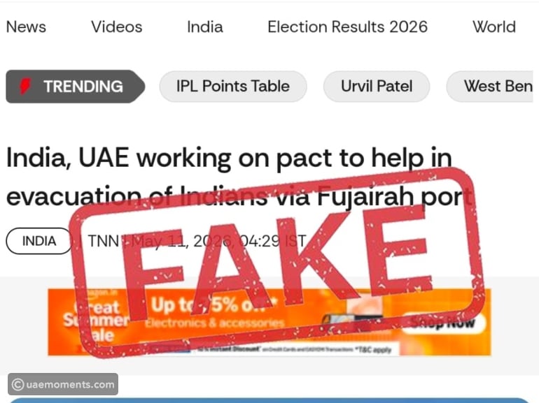 India dismisses fake news on UAE citizen evacuation plan
