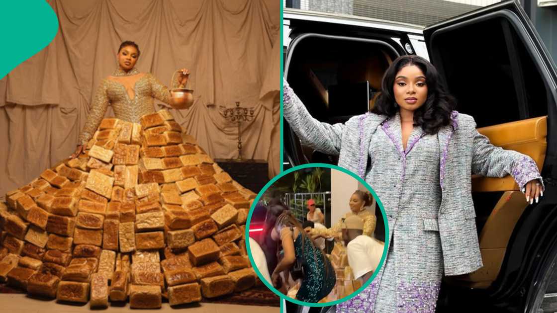 Video: What became of Queen Mercy Atang's bread outfit at 2026 AMVCA