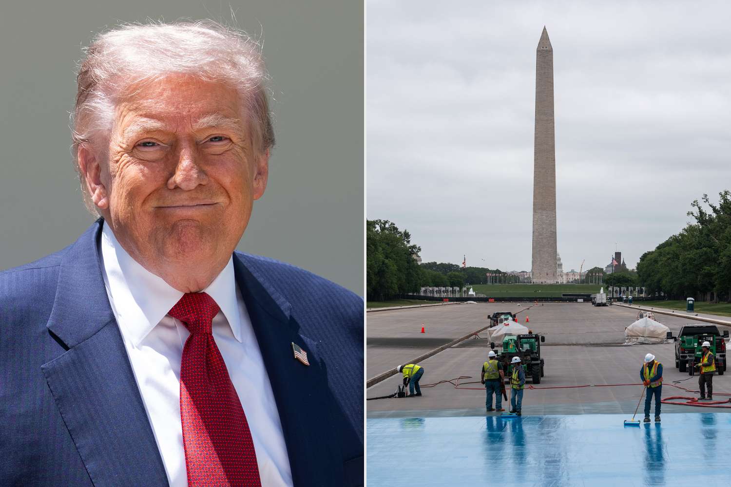 Trump shares new photo of 'American Flag Blue' reflecting pool outside ...