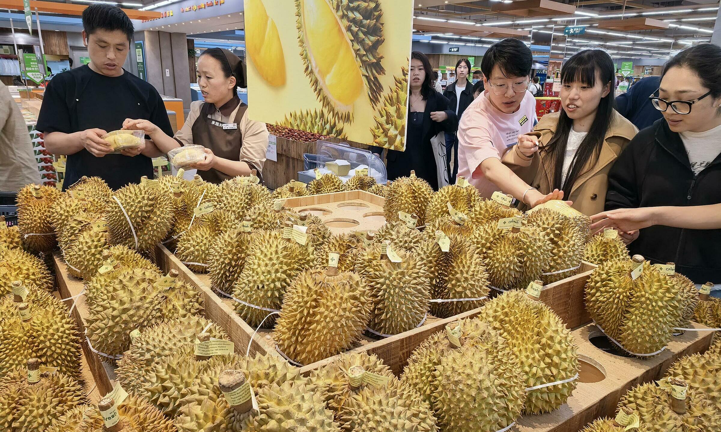 Durian prices tumble in China as faster deliveries from Southeast Asia ...