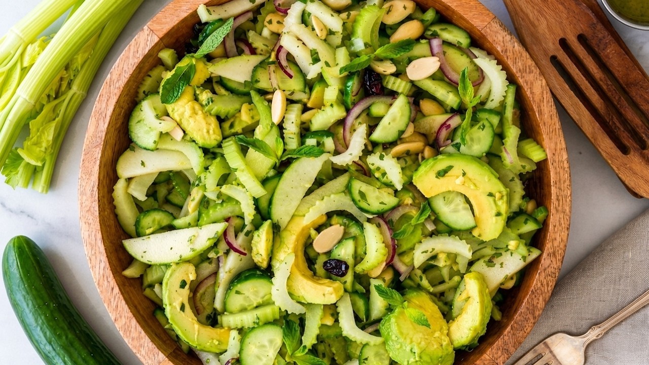 This crunchy celery cucumber salad is so good even salad haters will eat it