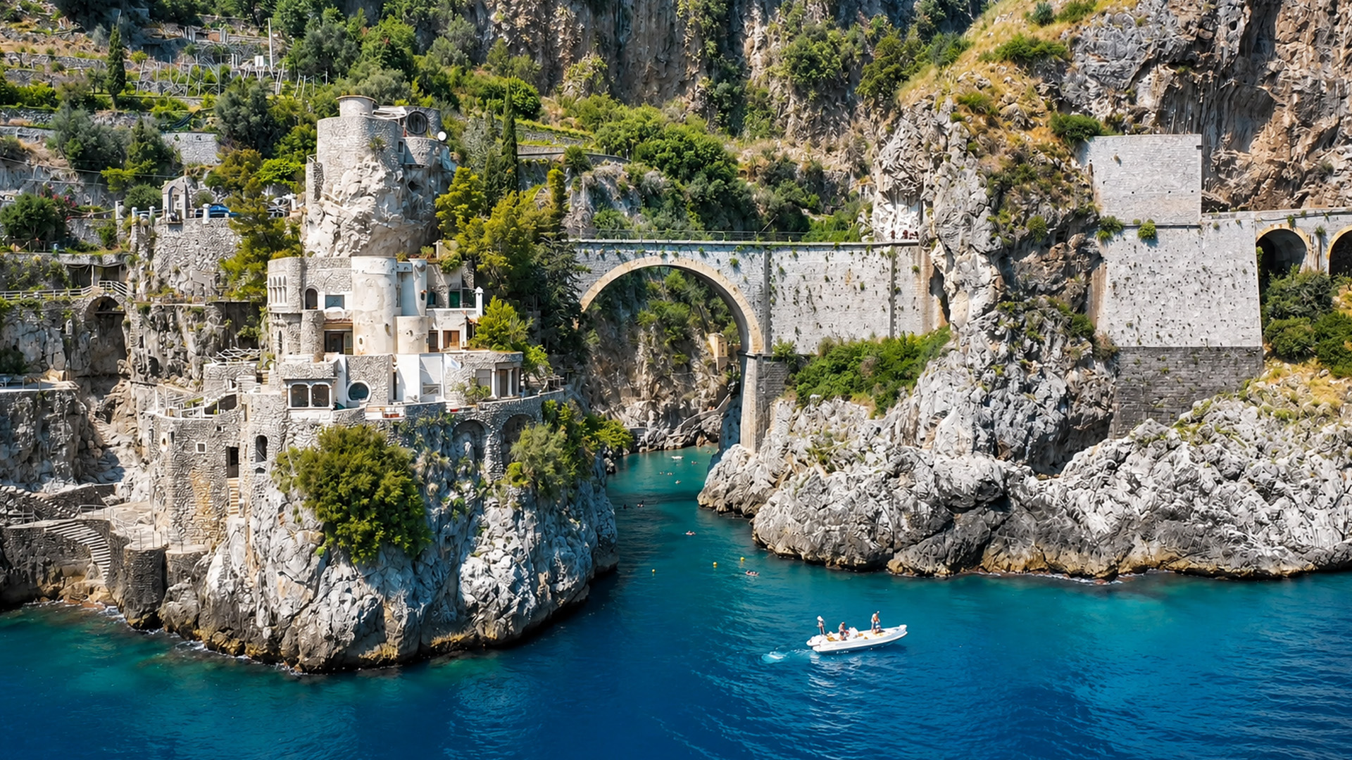 Why was this village built into the cliffs?