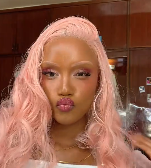 Pink hair color transformation vibes