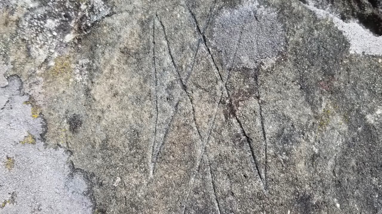 A hidden Maine rock shows Viking-like runes and a sailing ship: "This ...