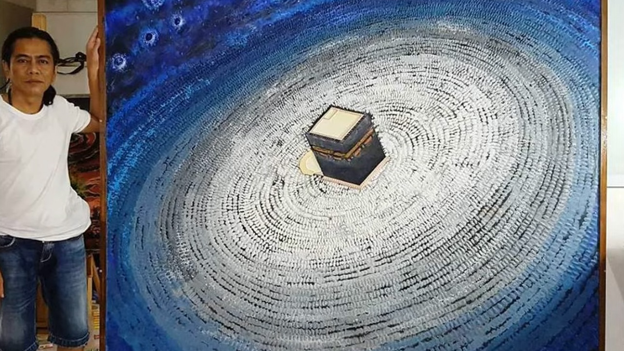 Master wax painting techniques with the Great Ka’bah artwork