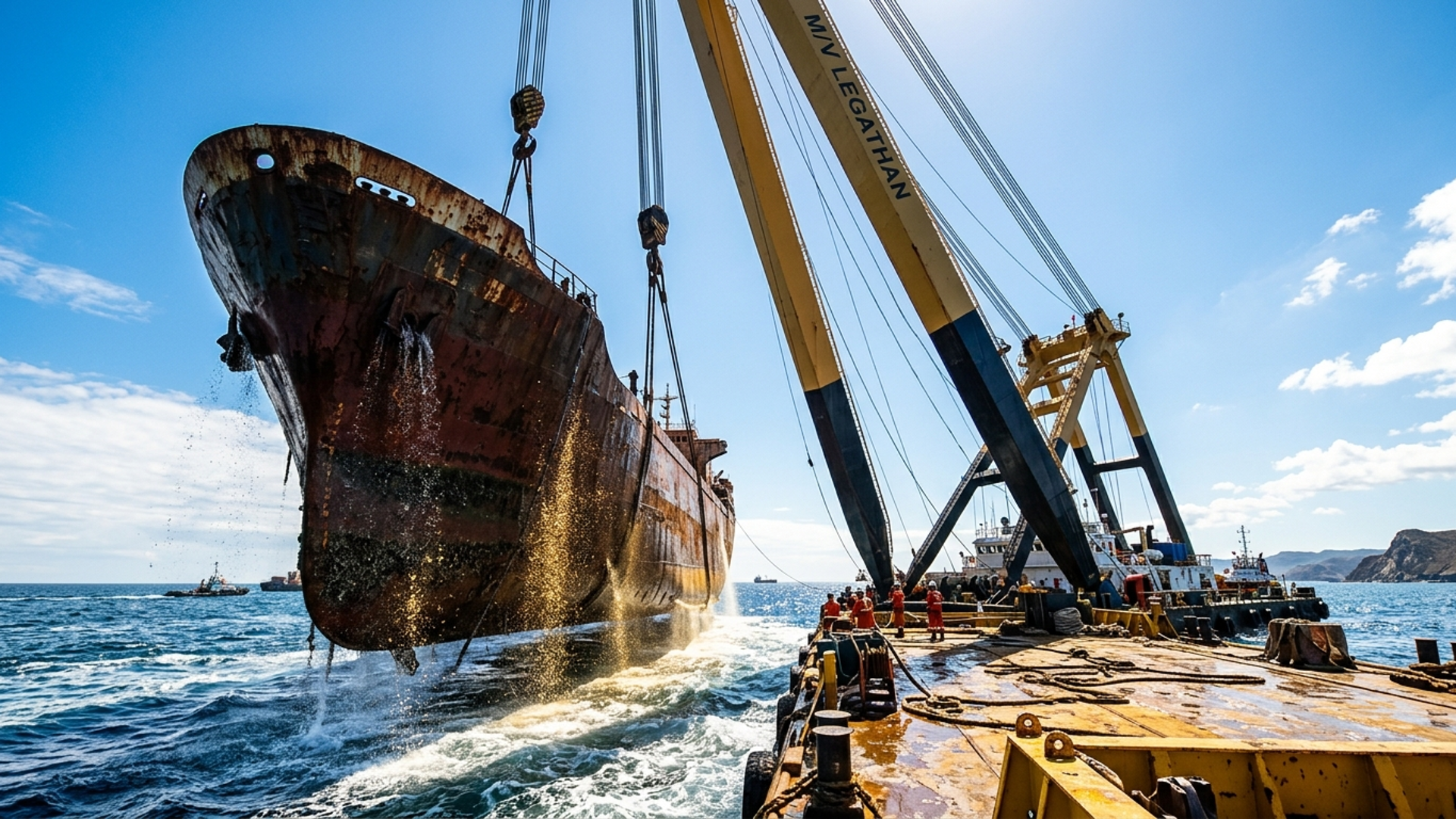 How the sheerleg crane stabilizes itself