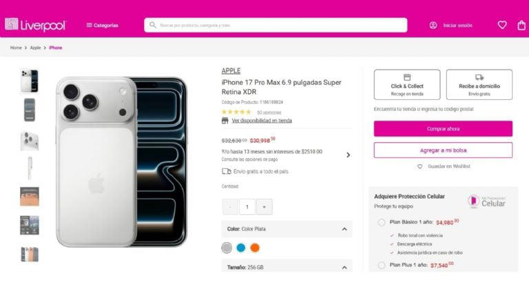 Liverpool remata iPhone 17 Pro Max de 512 GB: una oferta que golpea el ...