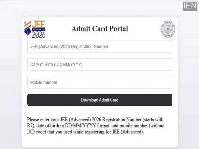 JEE Advanced 2026 admit card released: Download instructions and exam ...
