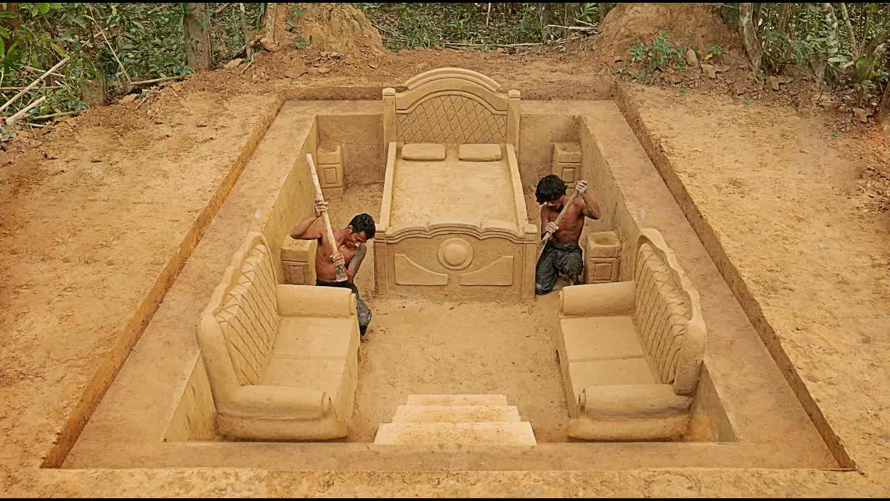 They dug a secret underground mansion while most people struggle to pay ...