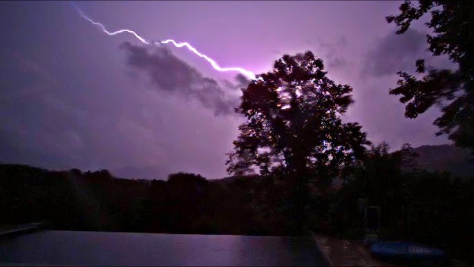 He filmed one lightning strike - then saw it go crazy in slow motion