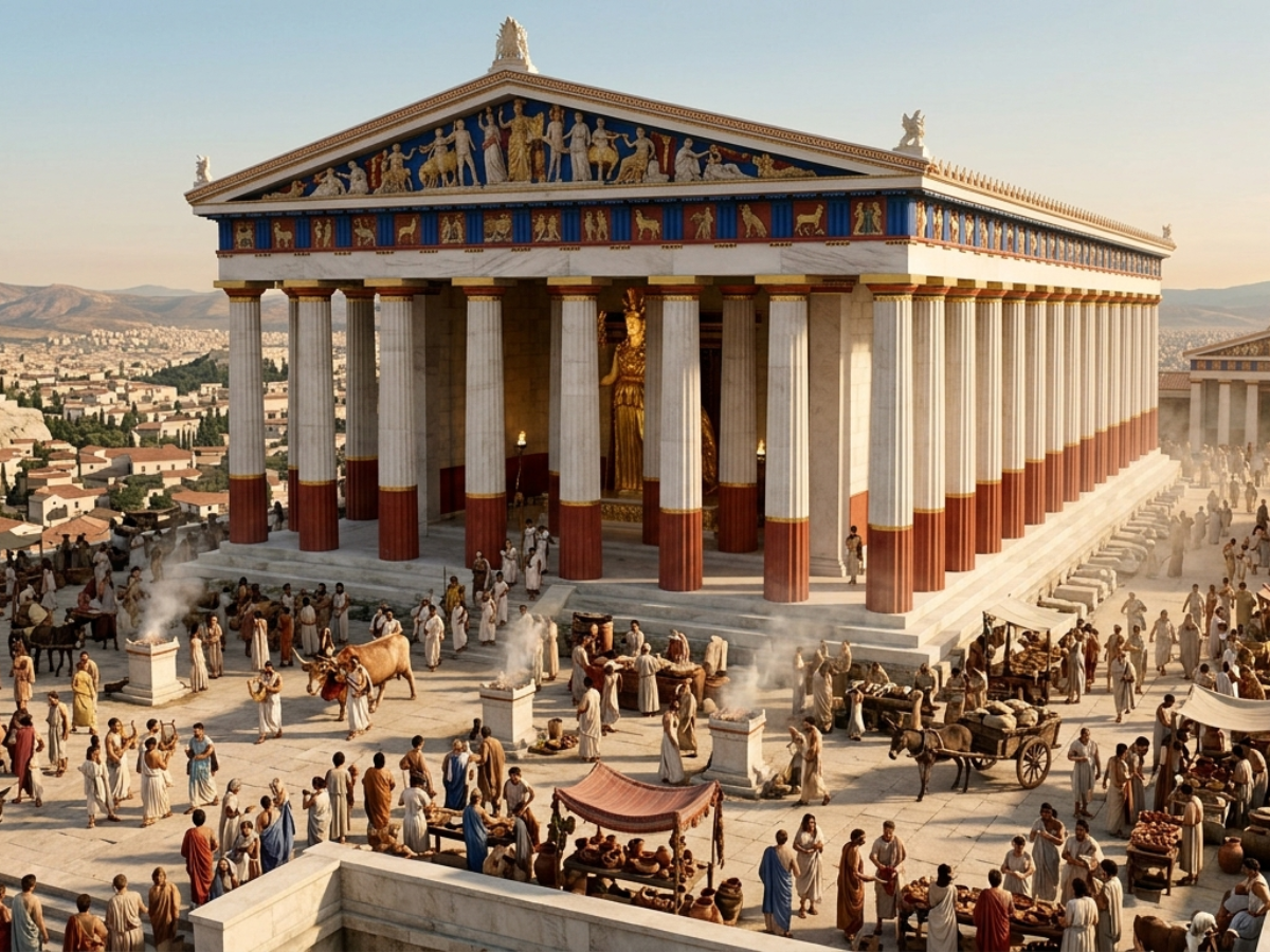 The Parthenon was never meant to be pure white: scientists found traces ...