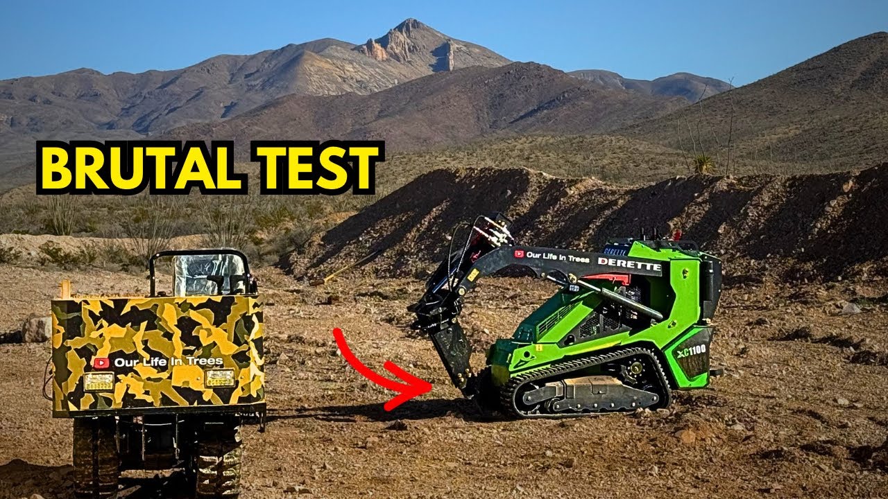 Mini skid steer performance test in rough desert environment