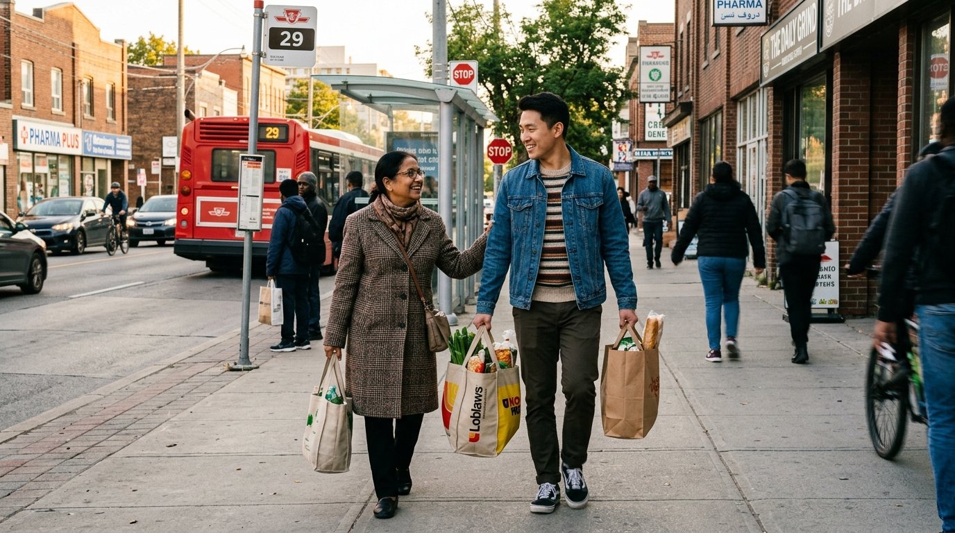 A stranger helped a woman carry heavy grocery bags, their conversation ...