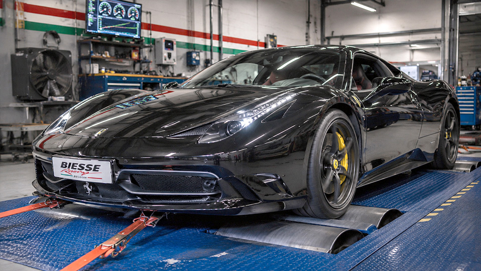 Novitec Ferrari 458 Italia V8 engine note 9,000 RPM dyno