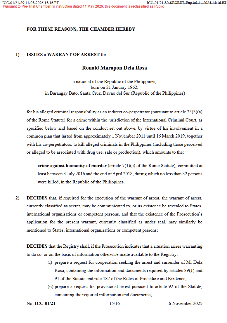 Dela Rosa holes up in Senate as ICC confirms arrest warrant