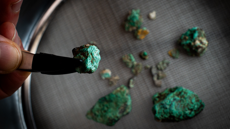 Strange green rocks found in a remote Spanish cave near the sky point ...