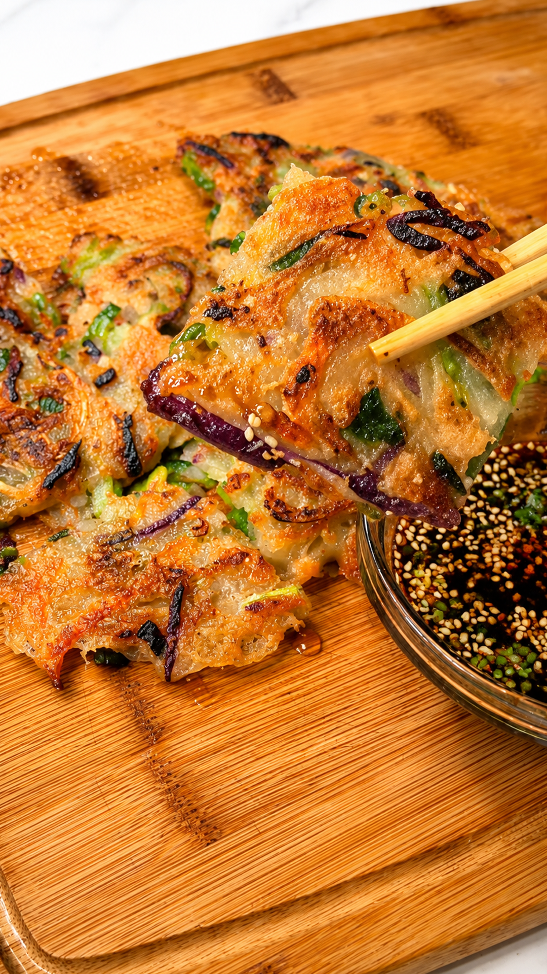 Easy vegan Korean pancake recipe for a healthy snack