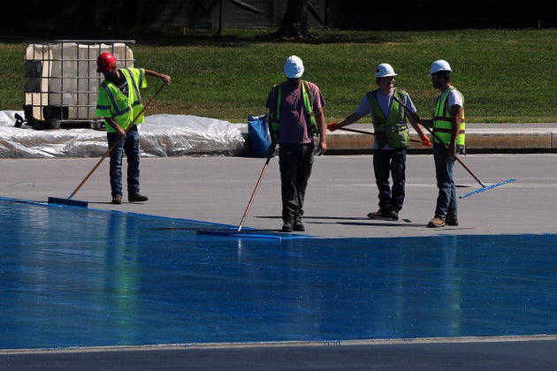 Trump admin hit with lawsuit for painting reflecting pool blue