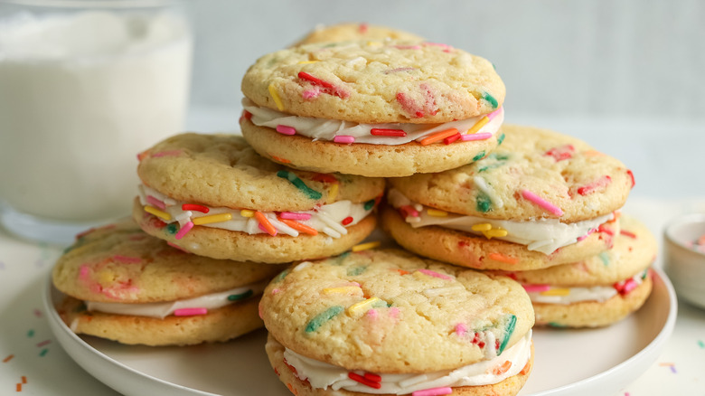 Birthday cake mix sandwich cookies recipe