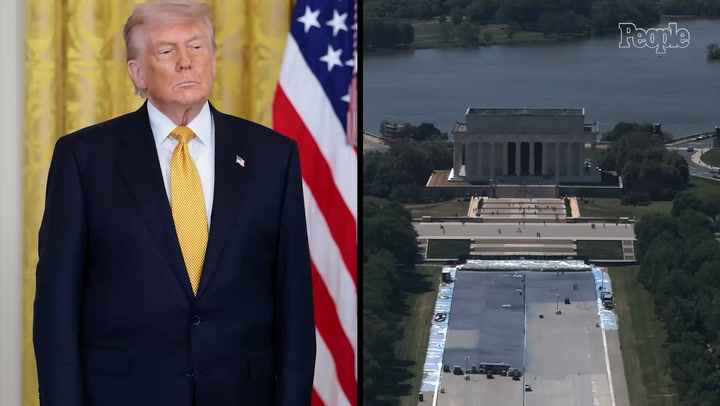 Trump shares new photo of 'American flag blue' reflecting pool outside ...