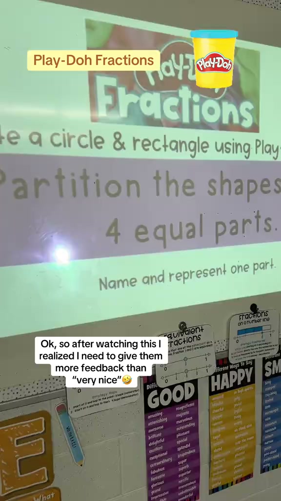 Hands-on Play-Doh fractions lesson with my students