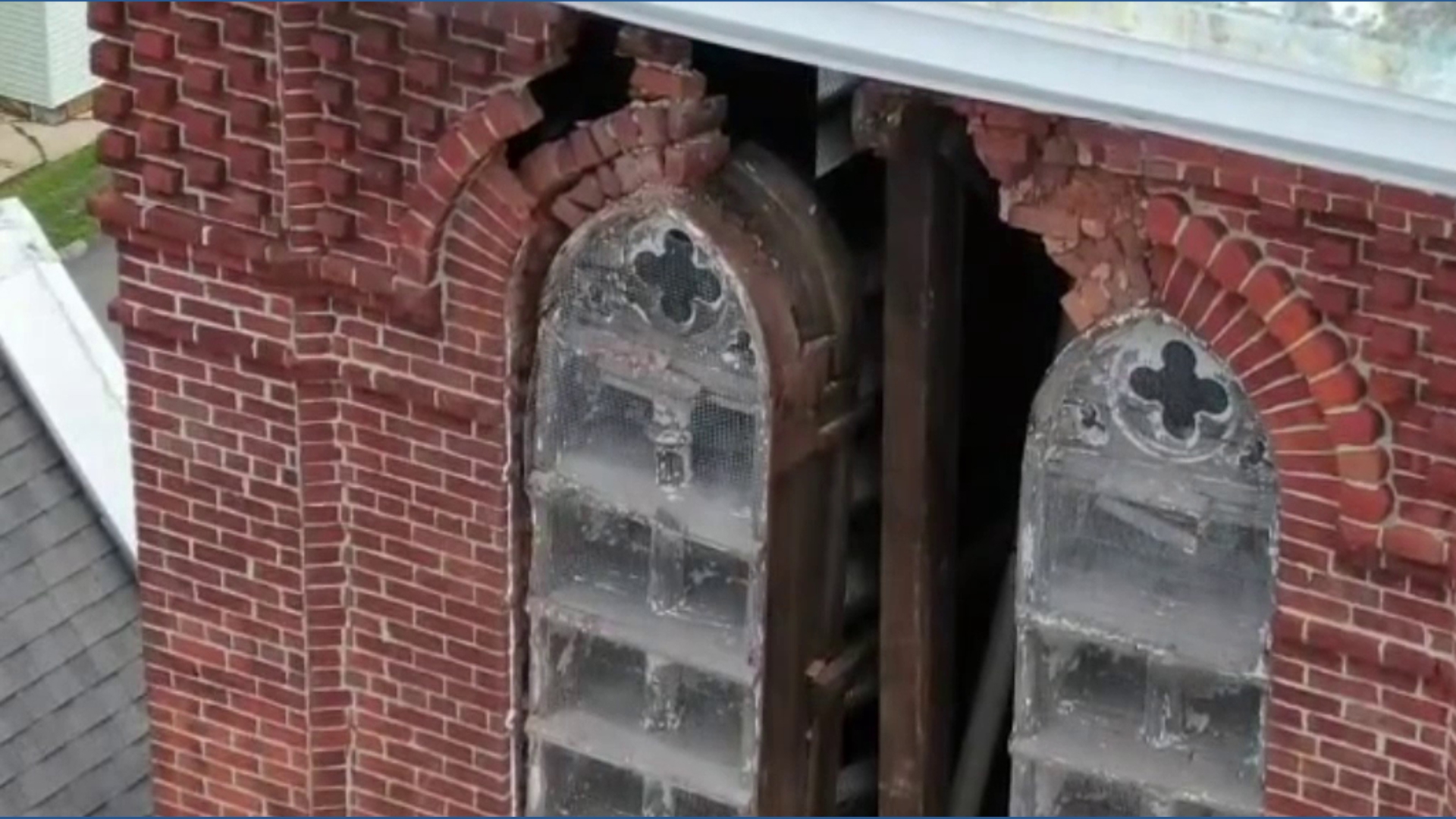 Milton church condemned after steeple partially collapses, displacing 12