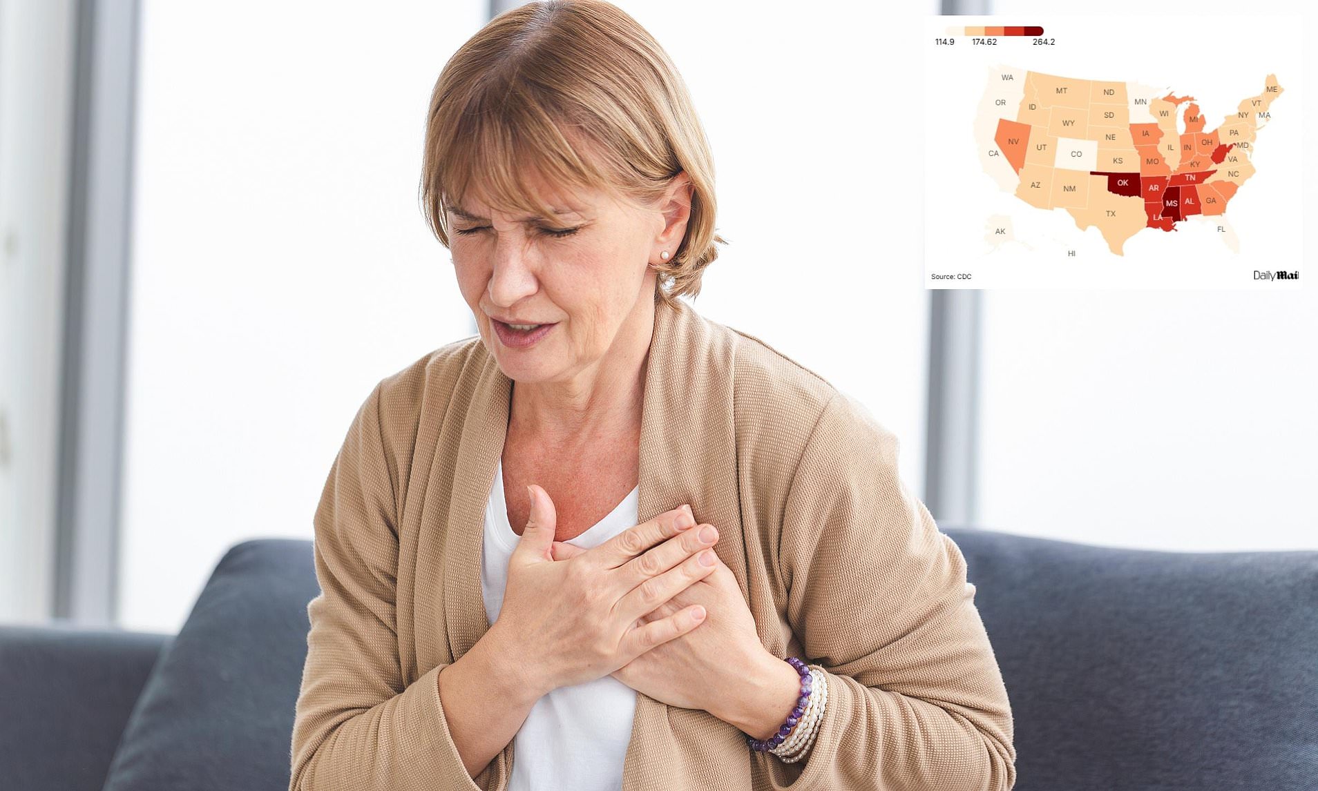 America's deadly heart attack map: The US states where you're at ...