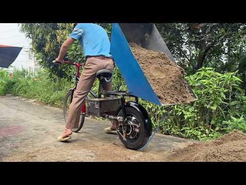 Scrap to beast! Old bicycle parts transformed into motorized dumper ...