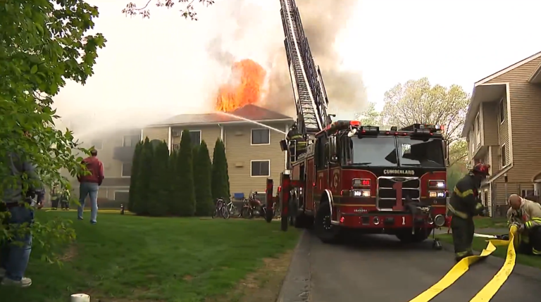 Dozens displaced in 7-alarm Mass. condo complex fire
