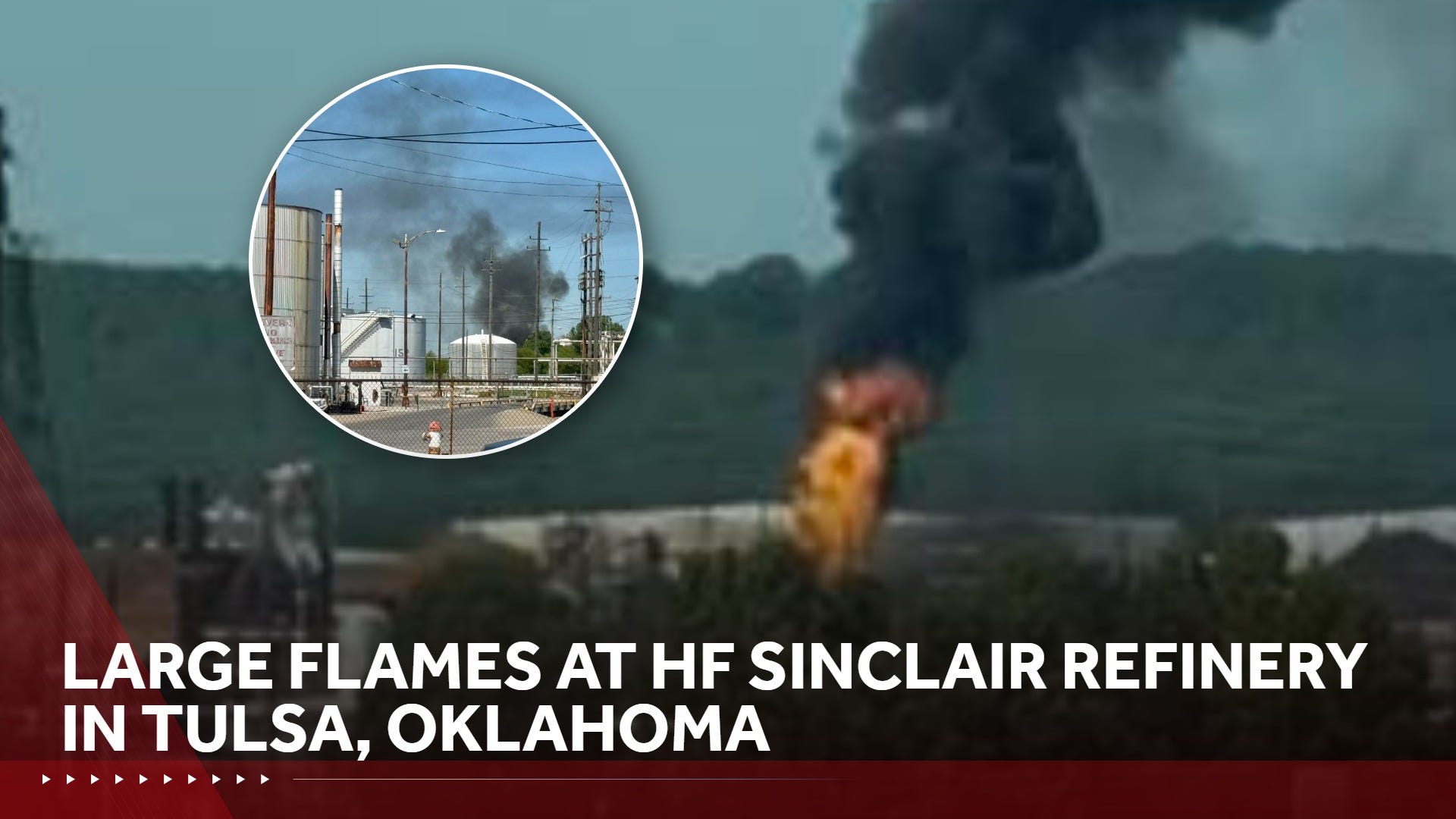 Pictures show plume of black smoke after large fire at HF Sinclair ...