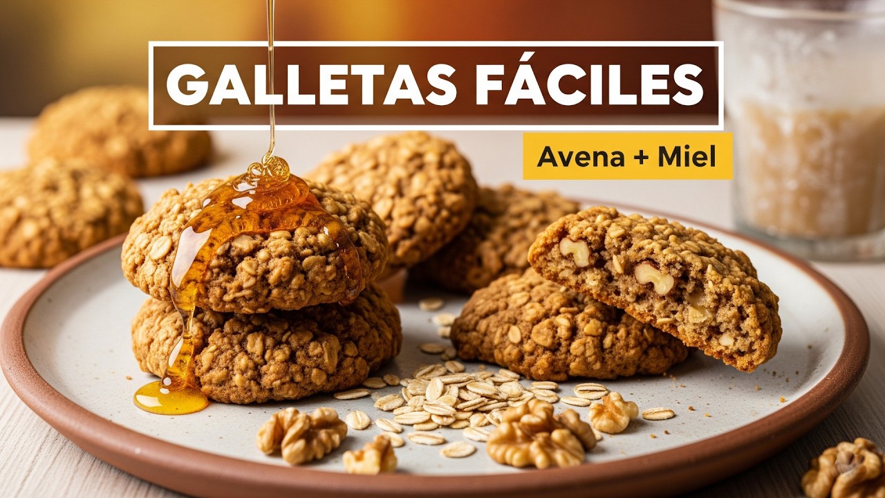 Galletas de avena y miel con frutos secos en solo 3 pasos