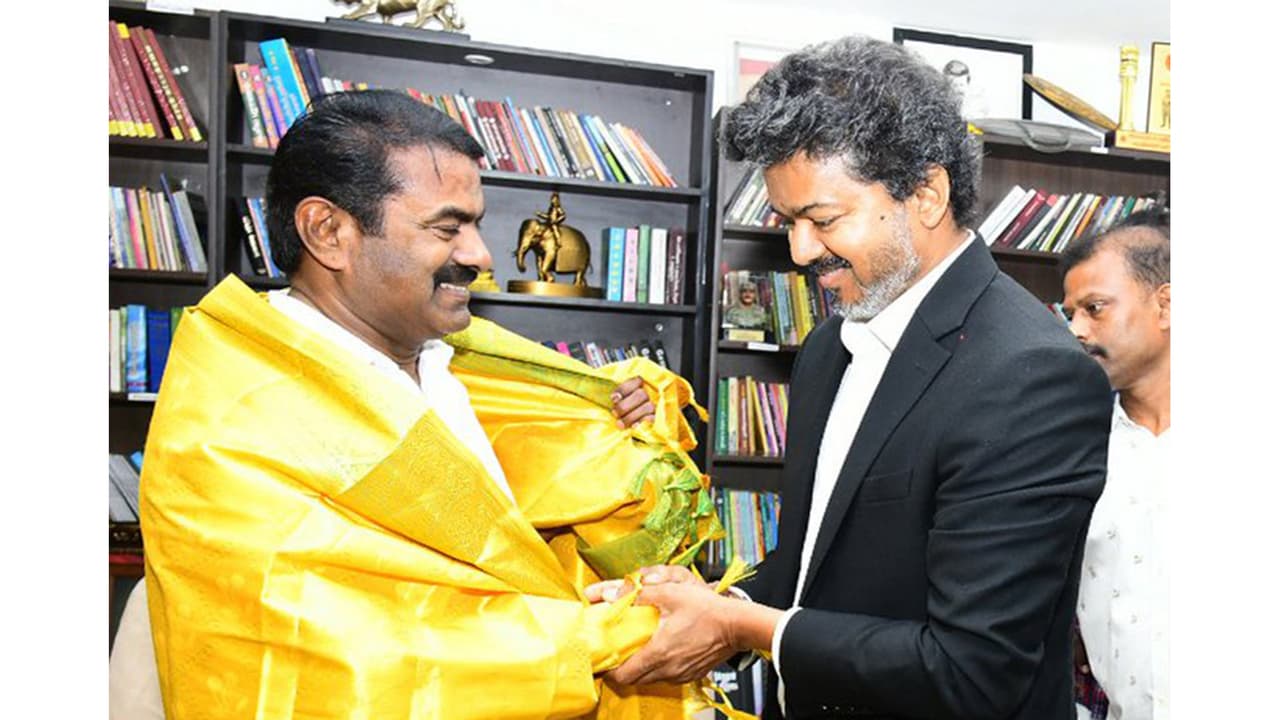 TN CM Vijay meets MK Stalin, Seeman after taking oath as chief minister