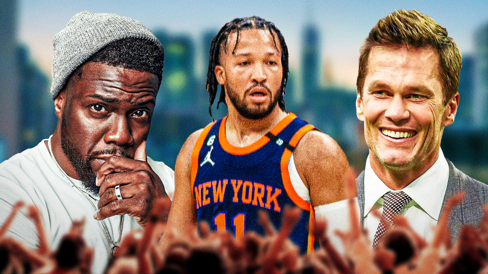 Tom Brady savagely gifts Kevin Hart 'newborn size' Jalen Brunson jersey