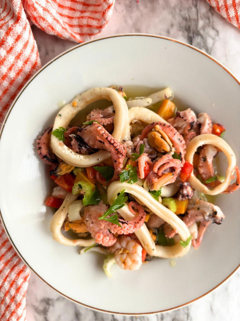 Classic Italian seafood salad - light and refreshing