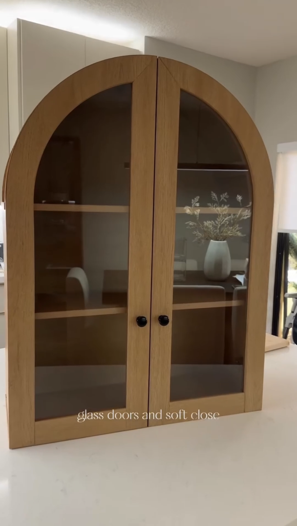 Stylish arched cabinet for a beautiful bathroom makeover