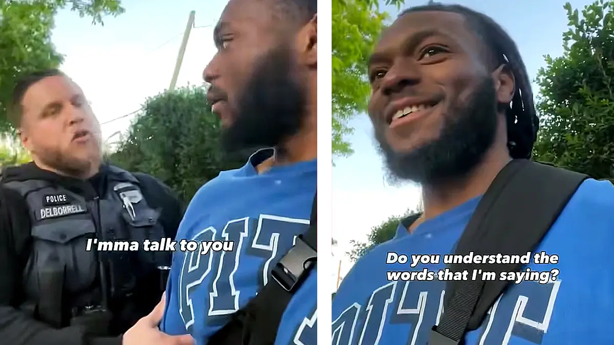 DC officer detains Black man walking down street for adjusting his bag ...