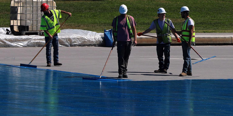 Trump admin hit with lawsuit for painting reflecting pool blue