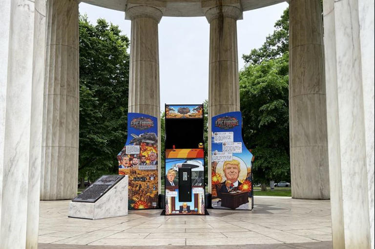 Arcade game mocking Operation Epic Fury pops up at DC War Memorial