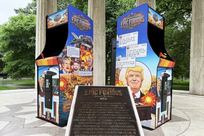 Arcade game mocking Operation Epic Fury pops up at DC War Memorial
