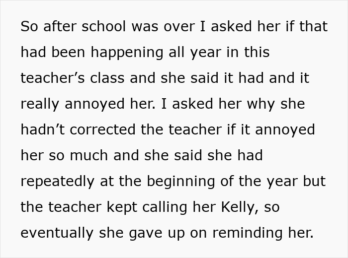 Dad sick of teacher calling daughter 'Kelly,' calls her out during class