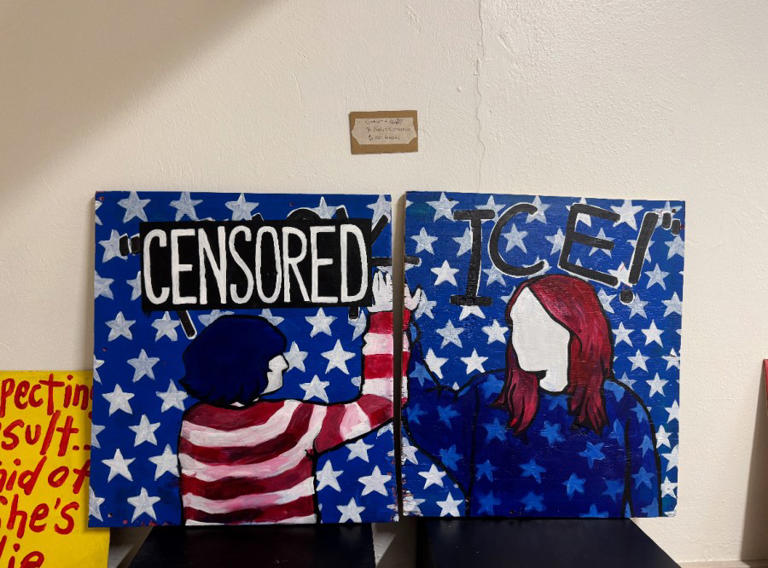Anti-ICE art leads to teacher suspension, students speak out