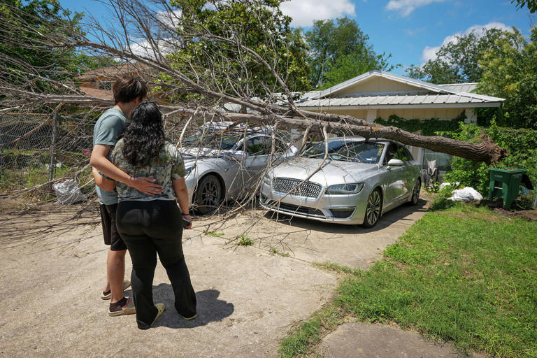 Scenes of storm damage in Austin after severe weather