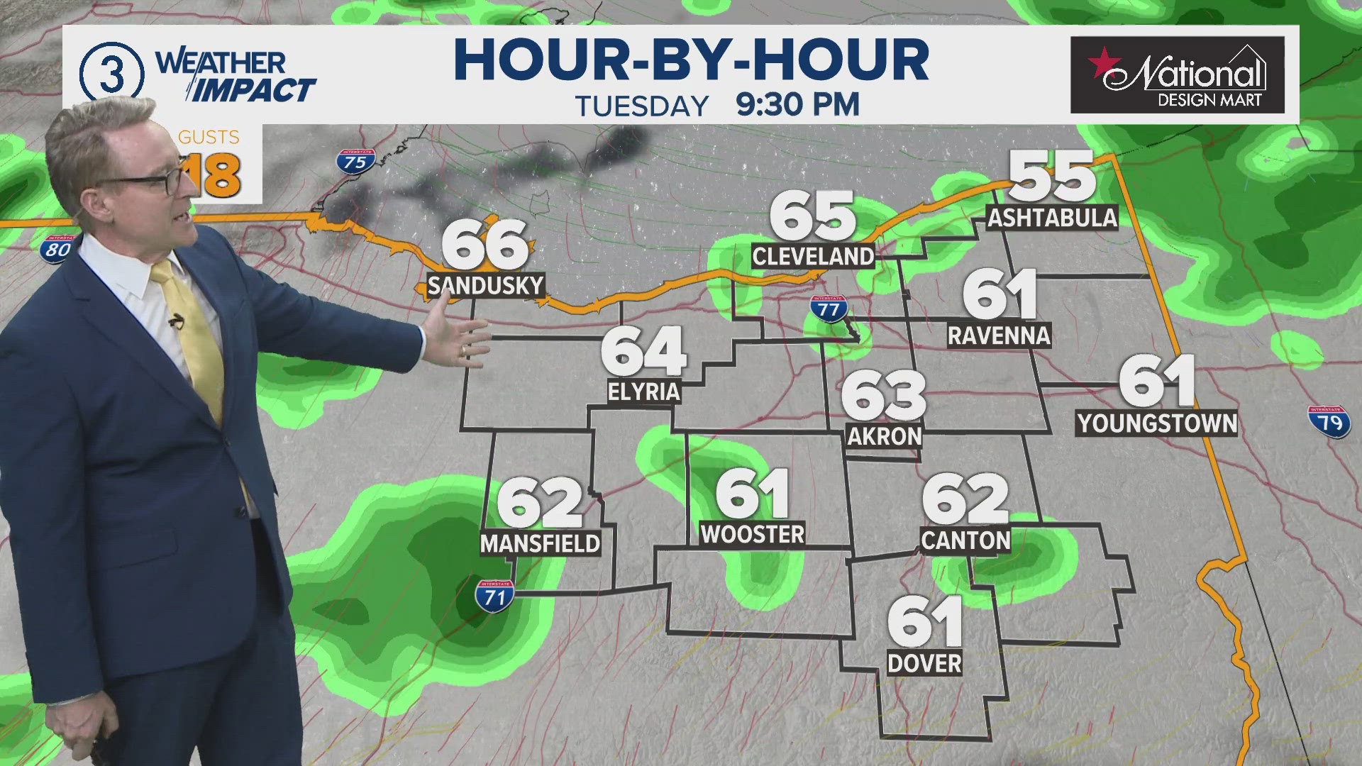 Cleveland area weather forecast: Frost Monday night, rain Tuesday night