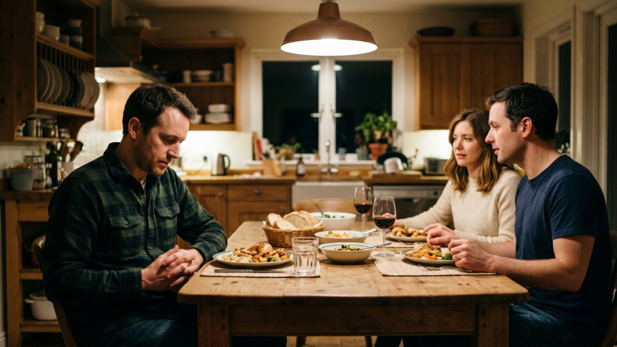 The neighbors invited me to dinner after she left and I did not ...