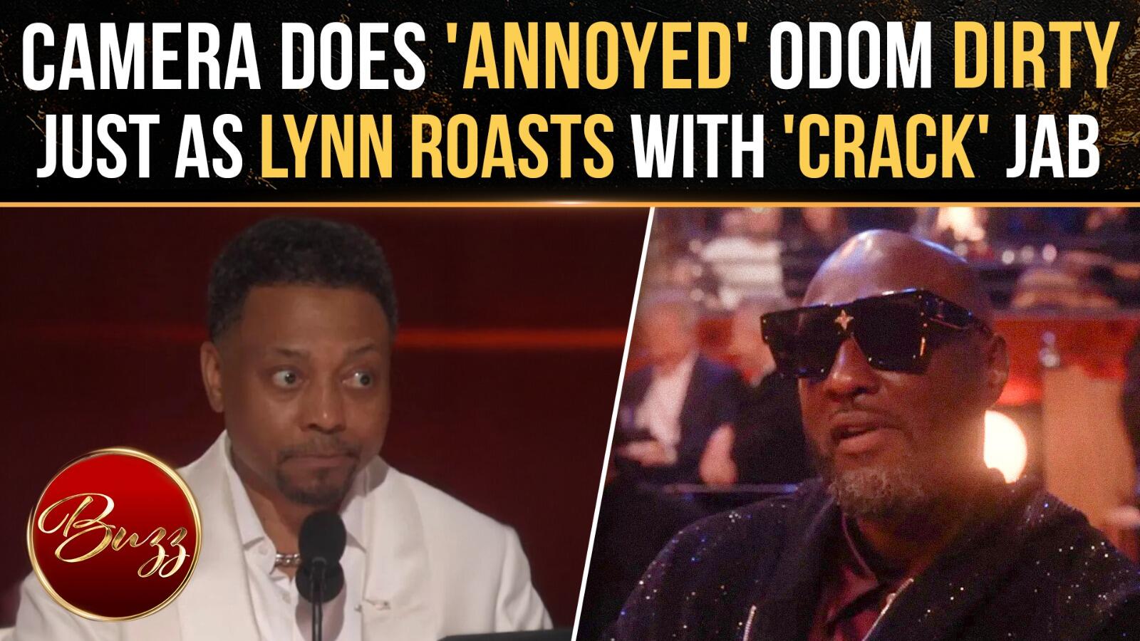 Moment Kevin Hart roast camera quickly turns to Lamar Odom just as Na ...