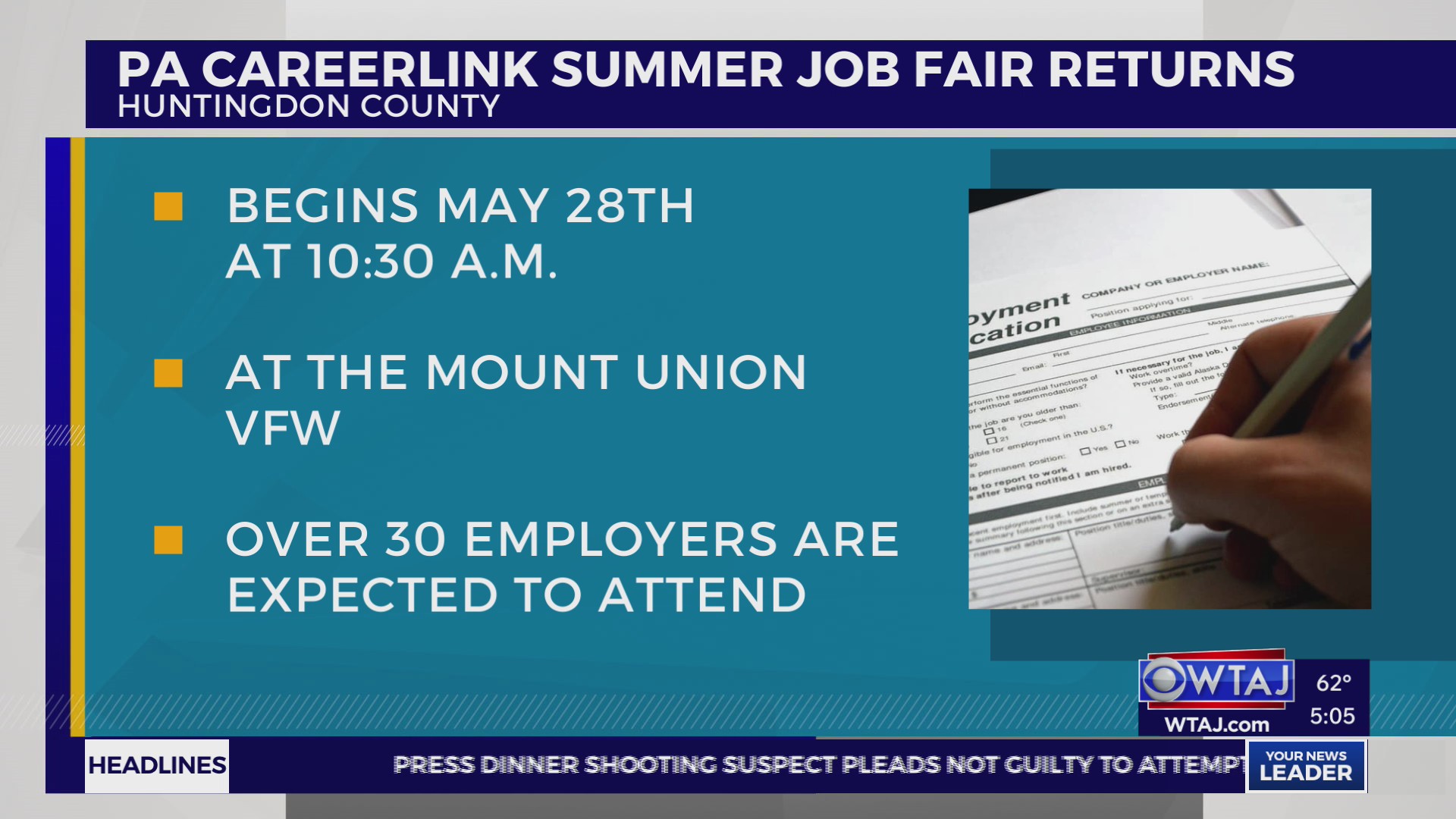 Over 30 employers expected at Huntingdon summer job fair