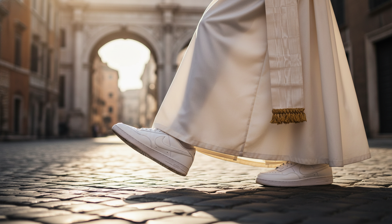 The pope wore a pair of obscure old Nikes