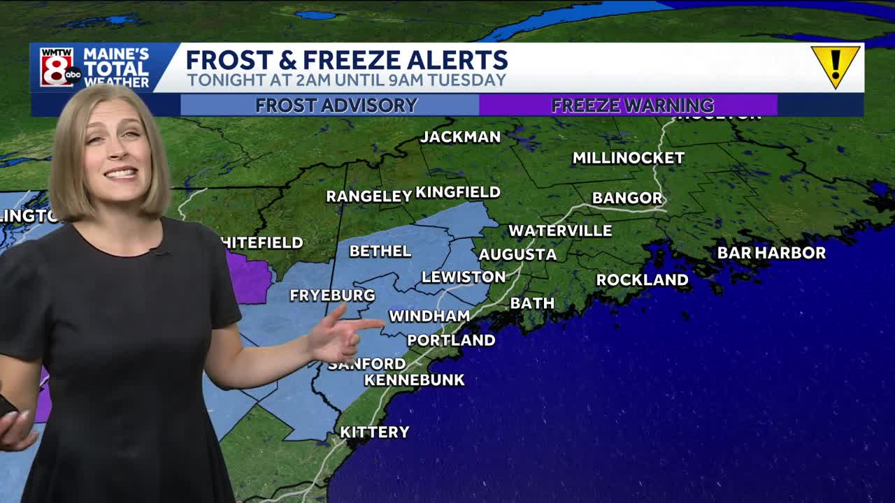 Cold night (5/11) with frost possible, breezy on Tuesday